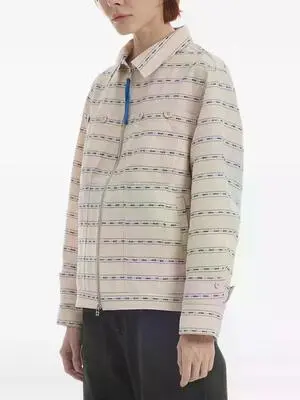ADER ERROR Striped Button-detail Zip-up Jacket