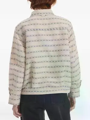 ADER ERROR Striped Button-detail Zip-up Jacket