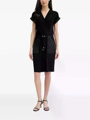 Joseph Ribkoff Drawstring-waist Wrap-style Mid-length Dress - Black