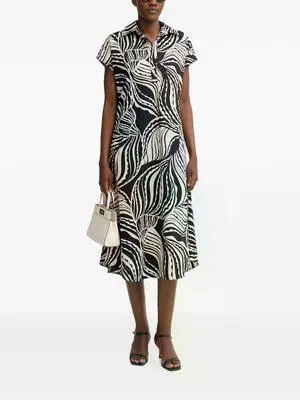 Joseph Ribkoff Abstract-print Cap-sleeved Midi Dress