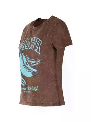 GANNI Graphic-print Cotton T-shirt