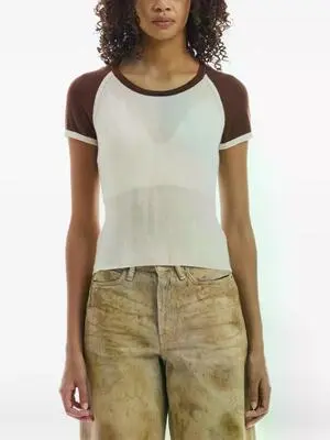 CUDDLEUP Raglan-sleeve Ribbed-knit T-shirt - Neutrals
