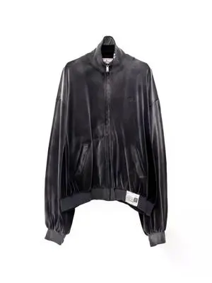 Mihara Yasuhiro Velour High Neck Zip-up Track Jacket - Grey