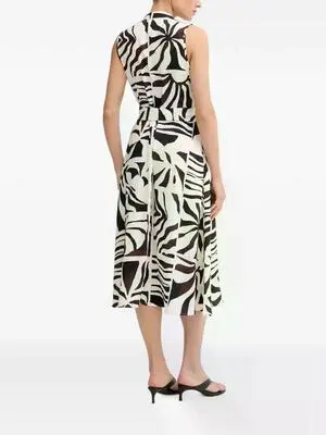 Joseph Ribkoff Abstract-print Belted Wrap Midi Dress