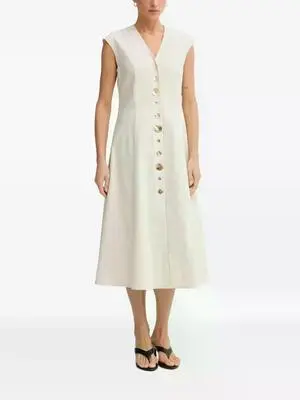 Joseph Ribkoff Button-up Sleeveless Midi Dress - Neutrals