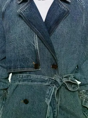 ANINE BING Rickie Double-breasted Belted Denim Coat