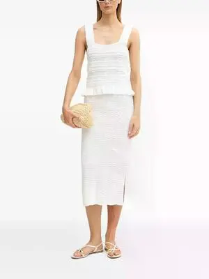 Joseph Ribkoff Chevron-knit Side-slit Midi Skirt