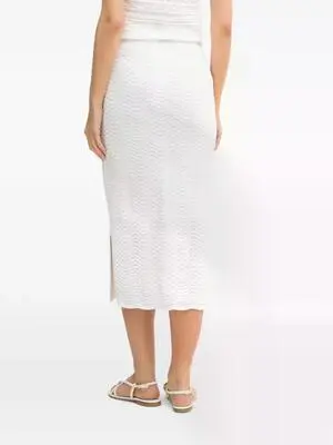 Joseph Ribkoff Chevron-knit Side-slit Midi Skirt