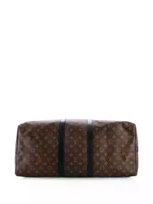 LOUIS VUITTON Keepall Bandouliere Bag Macassar Monogram Canvas 55 Travel Bag