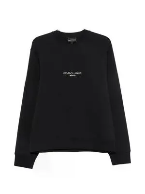 Emporio Armani Logo-print Cotton Sweatshirt - Black