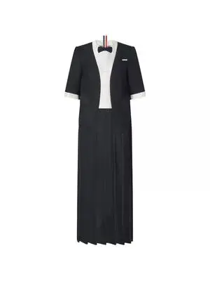 Thom Browne Trompe L'oeil Twill Midi Dress - Black