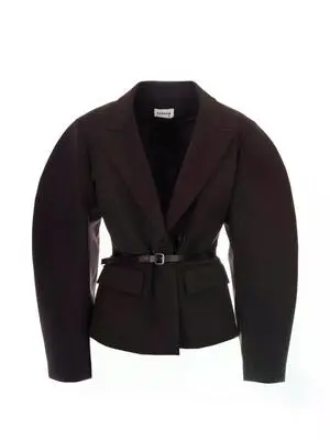 P.a.r.o.s.h Belted Puff-sleeve Jacket - Brown