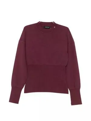 ANINE BING Panelled Mock-neck Sweater - Red