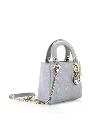 Dior Lady Chain Bag Cannage Quilt Lambskin Mini Satchel - Grey