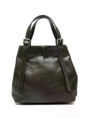 AUTENTICA 504 Buckle-detail Leather Tote Bag - Green