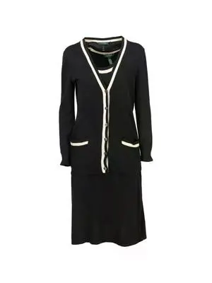Polo Ralph Lauren Contrast-trim Cardigan Dress - Black