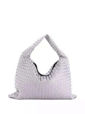 Bottega Veneta Hop Intrecciato Leather Large Hobo Bag - Grey