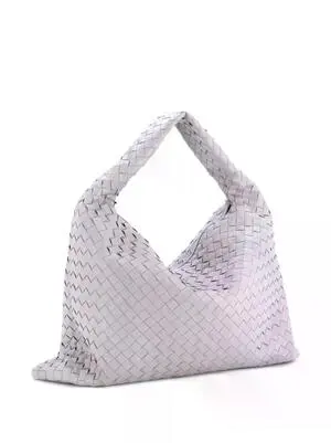 Bottega Veneta Hop Intrecciato Leather Large Hobo Bag - Grey