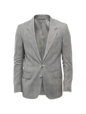 Corneliani Prince Of Wales Single-breasted Blazer - Black