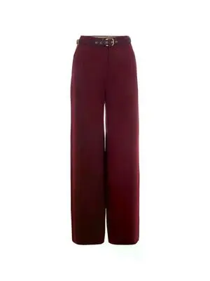 Max Mara Belted Wide-leg Trousers - Red