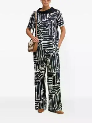 Joseph Ribkoff Abstract-print Palazzo Pants - Blue