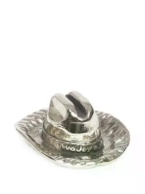 TWOJEYS Cowboy Hat Motif Ashtray - Silver