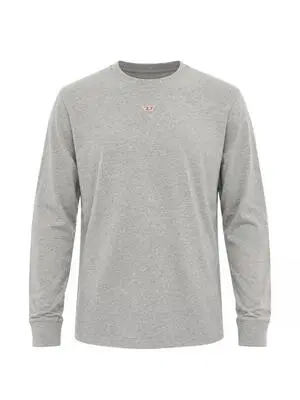 DIESEL® Logo-embroidered Long-sleeve T-shirt - Grey