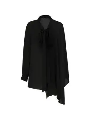 Balenciaga Asymmetric Tie-neck Blouse - Black