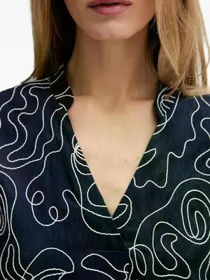 Joseph Ribkoff Abstract-print V-neck Mini Dress