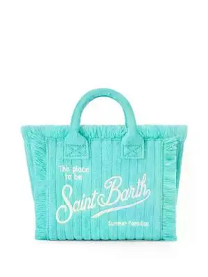 MC2 SAINT BARTH Mini Vanity Fringed Tote Bag - Blue