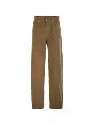 Max Mara Stretch-corduroy Straight-leg Trousers - Brown