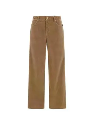 Max Mara Stretch Corduroy Straight-leg Trousers - Brown