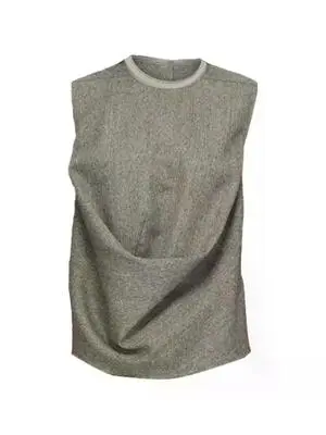 Rick Owens Subhuman Draped Sleeveless Top - Grey