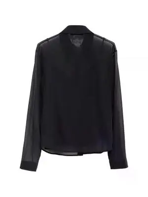 Gucci Silk-chiffon Point-collar Shirt