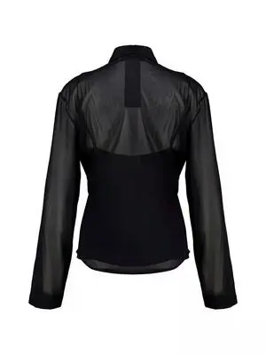 Gucci Silk-chiffon Point Collar Shirt - Black