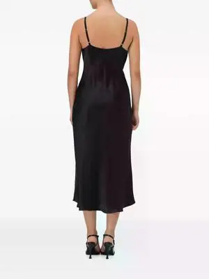 MURMUR Cowl-neck Slip Midi Dress - Black