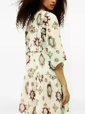 Ba&sh Olalie Ikat-print Tiered Dress