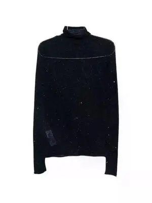 Pinko Sequin-embellished Roll-neck Sweater - Blue