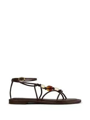 Ba&sh Caya Bead-embellished Strappy Sandals - Brown