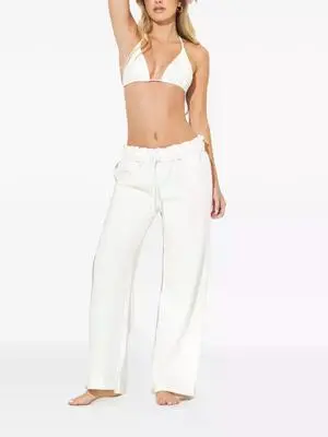 OCEAN DRIVE Fleece Texture Wide Leg Drawstring Waist Track Pants