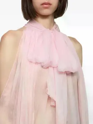 ATU BODY COUTURE Cold-shoulder Pussy-bow Blouse