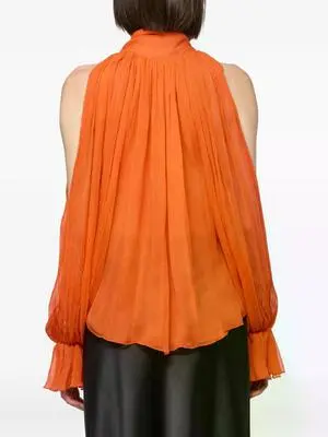 ATU BODY COUTURE Cold-shoulder Pussy-bow Blouse
