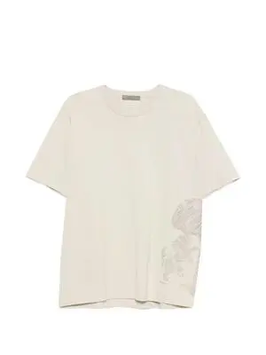 Corneliani Tree-embroidered T-shirt - Neutrals