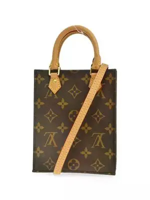 LOUIS VUITTON 2020 Petit Sac Plat Monogram Tote Bag - Brown