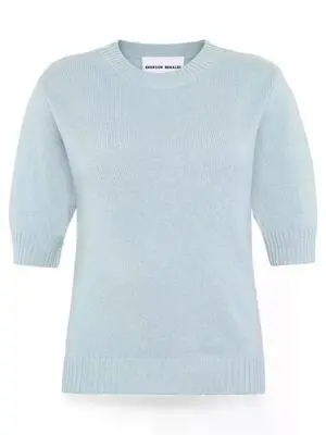 EMERSON RENALDI Ribbed-trim Short-sleeve Sweater - Blue