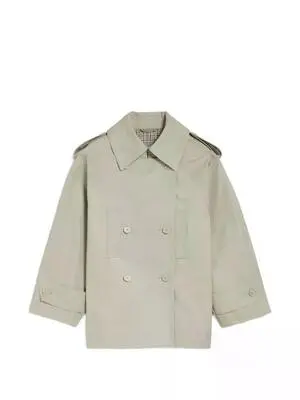Balenciaga Double-breasted Cropped Trench Coat - Grey