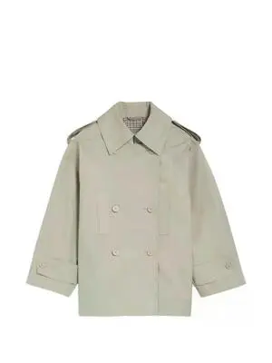 Balenciaga Double-breasted Cropped Trench Coat - Grey