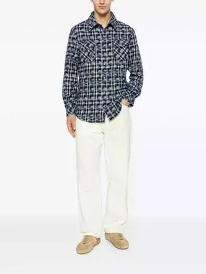 GOD'S TRUE CASHMERE Shibori Plaid Cashmere Shirt