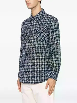 GOD'S TRUE CASHMERE Shibori Plaid Cashmere Shirt