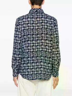 GOD'S TRUE CASHMERE Shibori Plaid Cashmere Shirt